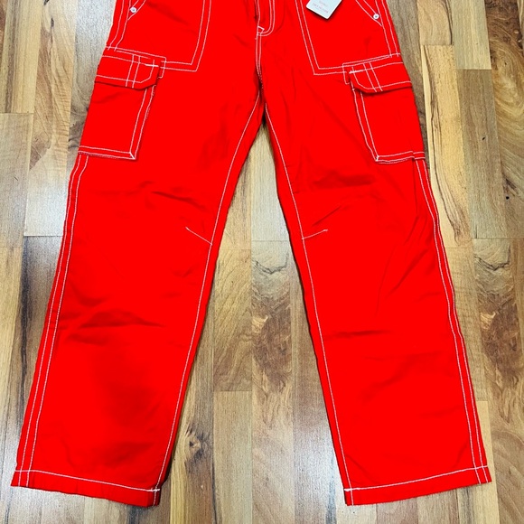 True Religion | Pants | True Religion Red Cargo Pants With Contrasting ...